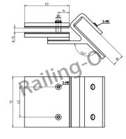 China 135° Glass to Glass Pull Latch Assembly for 8-12mm Gates 2205 Duplex Stainless Steel ROL006 for sale