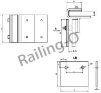 China Corner In Side Pull Latch Friction Fit for 8-12mm Glass Gates 2205 Duplex Stainless Steel ROL005 for sale