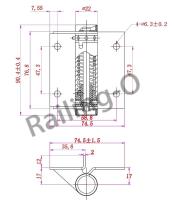 China Precision Glass to Glass Spring Hinge Φ22 Barrel 74.5mm Length for Pool Fencing 8-12mm Panels ROH002 for sale