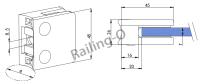 China Small Square Glass Holder 45 × 45 × 26mm For 6 - 10.76mm Panels Satin Mirror QH100 for sale