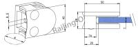 China D Shape Glass Holder Bracket 50×40×28mm Satin Mirror Finish for sale