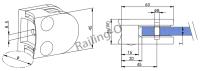 China 8mm - 12.76mm Stainless Steel Glass Clamp Clips AISI SS304 SS316 Satin Mirror for sale