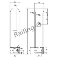 China Square Core Drilled Spigot H220 for 10-14mm Glass 2205 Duplex Stainless Steel Matt Black for sale