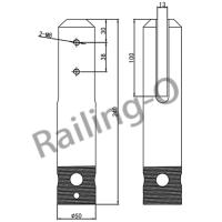 China Core Drilled Round Glass Spigot with Flat Cover Ring 2205 Duplex NATA Tested for Pool Balustrade Systems QAF-R001 for sale