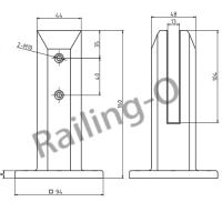 China Square Flanged Pool Fence Spigot H160 for 12mm Glass 2205 Duplex Stainless Steel Matt Black QAF-S004-JZ for sale