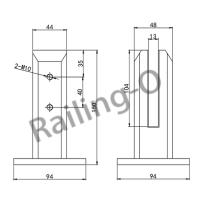 China Square Flanged Pool Fence Spigot H150 for 12mm Glass 2205 Duplex Stainless Steel Matt Black QAF-S007-JZ for sale