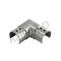 China Slotted Round Tube 90° Corner Connector Φ42.4-48.3 with Mirror or Satin Finish for Railing Systems QL002 for sale
