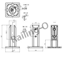 China Surface Mount Square Glass Spigot H160 with EPDM Gasket & Cover Ring 2205 Duplex NATA Tested FSP A-SD for sale