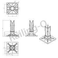 China Stainless Steel Base Plate with 135mm Insert for 40x40mm Square Tube 94942.040.36 for sale