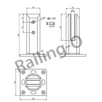 China 2205 Duplex Adjustable Square Flanged Glass Spigot 160mm with EPDM Gasket & Cover Ring QAB-S018 for sale