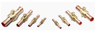 China Brass Valve Ball, Manually Regulated Shut-off Refrigeration Ball Valve with Charging Port for sale