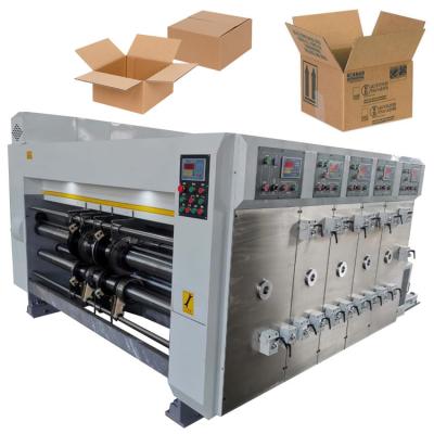 China 1-5 Colors Flexo Corrugated Box Printing Machine With Straight Gear Drive for sale