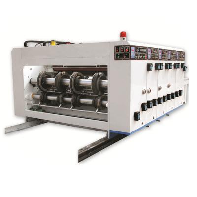 China Carton Box Making PLC Corrugated Flexo Printing Machine Four Colors for sale