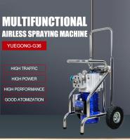 China G36 Professional Epoxy Coating Stucco 9L Spraying Machine Airless Diaphragm Pump Four Spray Gun Blue Color Paint Machine for sale
