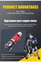 China 2.8L/Min Large Flow Airless Paint Spray Machine 2200W Electric Wall Paint Sprayer for sale