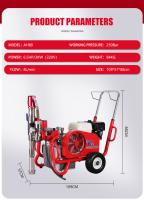 China Electric / Gas Airless Wall Paint Putty Machine 8L/Min Flow High Pressure System for sale