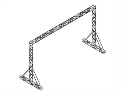 China Light Weight 7.5kg/m Stable Goal Post Truss For Hanging Screen And Speaker for sale