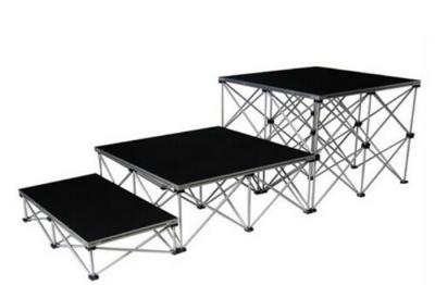 China Small Portable Aluminum Stage Platform Folding Stage 18mm Black for sale