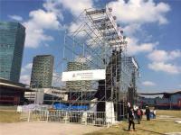 China Pillar Steel Lightweight Truss System Line Array Stands For Prolight Show for sale