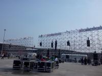 China Pillar Steel Lightweight Truss System Line Array Stands For Prolight Show for sale