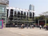 China 48.3mm Silver Steel Layer Truss Speaker Stands For Outdoor Activities / Performances for sale
