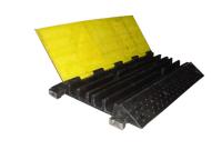 China Floor Raw Rubber Cable Protector Electric Cord Covers Black Yellow 5 Channels for sale