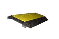 China Floor Raw Rubber Cable Protector Electric Cord Covers Black Yellow 5 Channels for sale