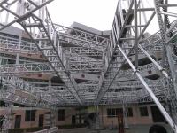 China Moving Light Round Aluminum Square Box Truss Silver Black Weld Connection for sale