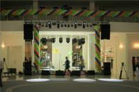 China Indoor Lightweight Truss Goal Post Hotel Wedding Aluminum Light Stand Double Link for sale