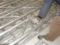 China 0.5m - 4m Aluminum Square Truss Cross Strengthen Tube For Indoor Booth Constructing for sale
