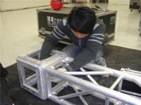 China Box Truss Aluminum Square 6 Way Corner Bolt Trussing Stage Lighting Stands for sale