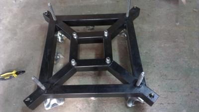 China Black Truss Accessories Movable Steel Base Plate With Wheels And Outrigger for sale
