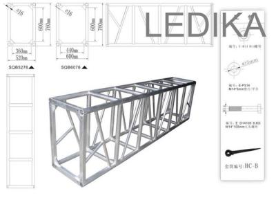 China 520x760 Mm Event Truss Aluminium Trussing System Bolt Connection for sale