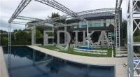 China Fireproof 300x300 Mm Stage Aluminum Square Bolt Truss System For Events Show for sale