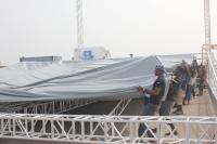 China Pyramid Roofing Truss Canopy Aluminium Roof Trusses With Side Wings for sale