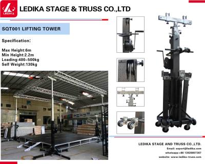 China Crank Stand Truss Tower System Elevator Easy To Set Up 500kg Loading for sale