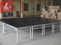 China Red Folding Aluminium Portable Stage Platform With Wheels / Fireproof Carpet for sale