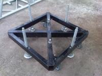 China Truss Basement Stage Truss System Lift Steel Base Plate With Wheels / Outrigger for sale