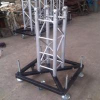 China Truss Basement Stage Truss Accessories Steel Base Plate With Wheels And Outrigger for sale