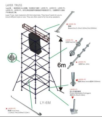 China Stable Steel Layher Truss Hanging Speaker Stands For Concerts for sale
