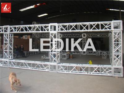 China Durable Aluminum Square Truss Bolt Connection Concert Stage Trussing Silver for sale