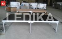 China Red Folding Aluminium Portable Stage Platform With Wheels / Fireproof Carpet for sale