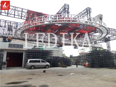 China Silver Color Rotation Circle Square Aluminum Stage Truss For Competition / Big Event Show for sale