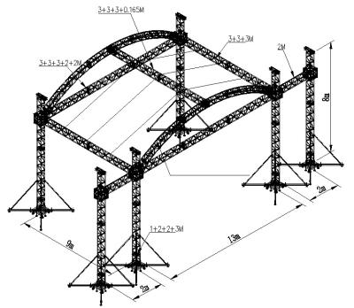 China Lightweight Aluminum Alloy Truss Stage With Strong Support For Lighting And Sound for sale