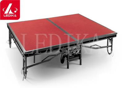 China Red Folding Stages Platform Stage Roof Truss With Adjustable Pillars for sale