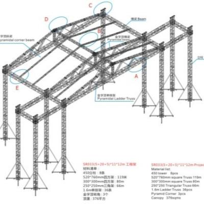 China Large Aluminum Stage Roof Truss For Live Events And Music Festival for sale