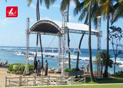 China Aluminum Studio Curved Roof Bolt Joint Event Stage Lighting Truss 500mm X 600mm for sale