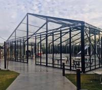 China Transparent Aluminum Structure Tent With Glass Sidewall And Glass Door for sale