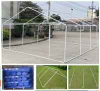 China Blue And  White Medical Oxford Tent 5*6m 24 Square Metres Hot - Dip Galvanized Steel Pipes for sale