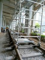China Concert Engineering Frame Layer Truss Folding Work Ladder With Wheel for sale